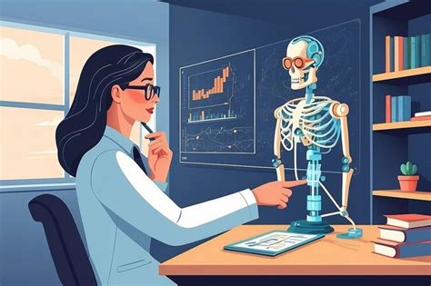 Premium Photo Illustration Of A Teacher Using Ai Algorithms For Predictive Modeling In Science