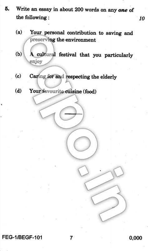 IGNOU English Question Paper December 2016 FEG 1 BEGF 101