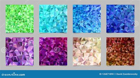Geometric Abstract Chaotic Triangle Pattern Background Set Mosaic Vector Graphic Design From
