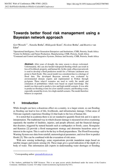 Pdf Towards Better Flood Risk Management Using A Bayesian Network Approach