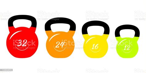 흰색 배경에 격리된 클래식 케틀벨 컬렉션 피트니스 기호입니다 체육관 장비 벡터 그림 강철에 대한 스톡 벡터 아트 및 기타 이미지 강철 개체 그룹 건강한 생활방식