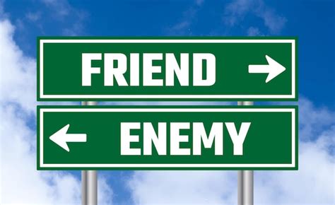 Premium Photo Friend Or Enemy Road Sign On Sky Background