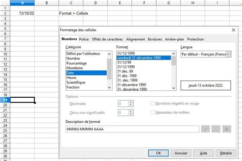 Format Date Longue Dans Libreoffice Résolu