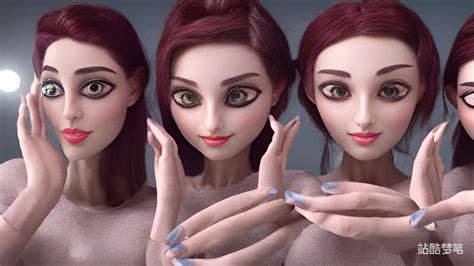 站酷梦笔 三个女人在抚摸眼睛大电影打光 Z427422366 站酷ZCOOL