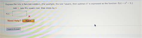 Solved Express The Rule In Function Notation For Example