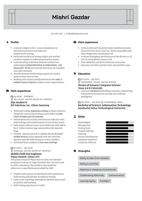 Samsung Sqa Analyst Resume Example Kickresume