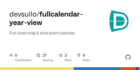 Github Devsullofullcalendar Year View Full Sized Drag And Drop Event Calendar