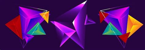 Premium Vector Colorful Geometric Triangle Shape On Blue Background