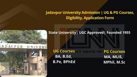 Jadavpur University Admission 2024 Ug And Pg Courses