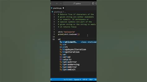 Built In Function Isalnum Python Pythoncode Python3 Coding Youtube