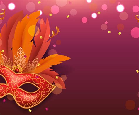 Mardi Gras With Mask And Confetti Background Freevectors