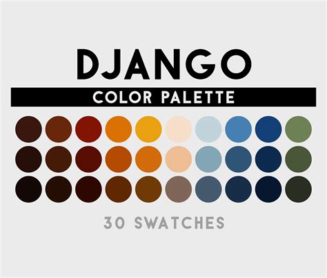 Django Color Palette For Procreate Adobe Photoshop Adobe Illustrator Affinity Designer