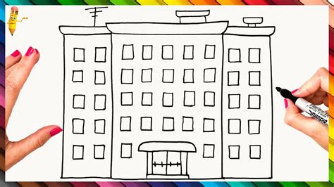 How To Draw A Building Step By Step Building Drawing Easy YouTube