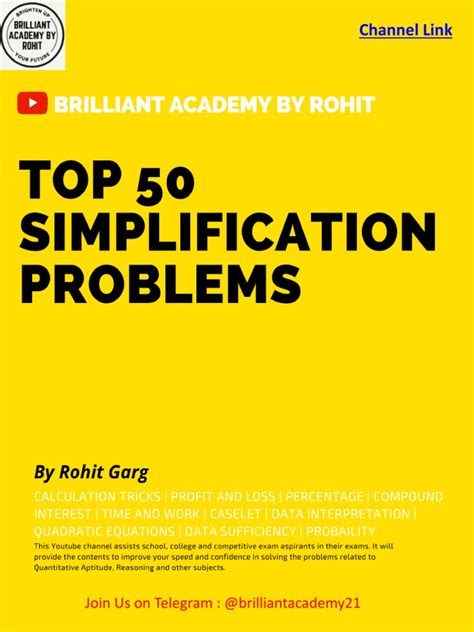 Top 50 Simplification Questions Pdf