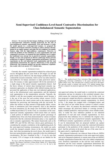 Pdf Semi Supervised Confidence Level Based Contrastive Discrimination For Class Imbalanced