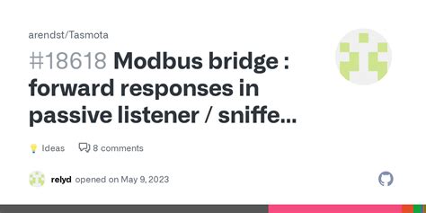 Modbus Bridge Forward Responses In Passive Listener Sniffer Mode To