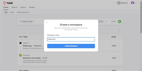 Creating A New Workspace Tack