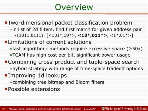 Ppt Packet Classification Using Coarse Grained Tuple Spaces