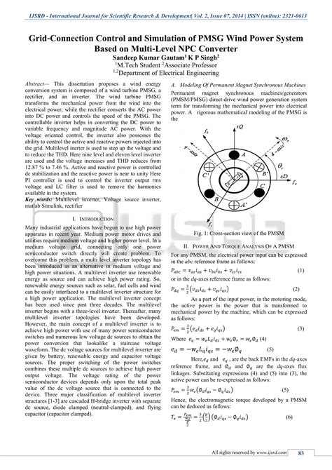 Grid Connection Control And Simulation Of Pmsg Wind Power System Based On Multi Level Npc