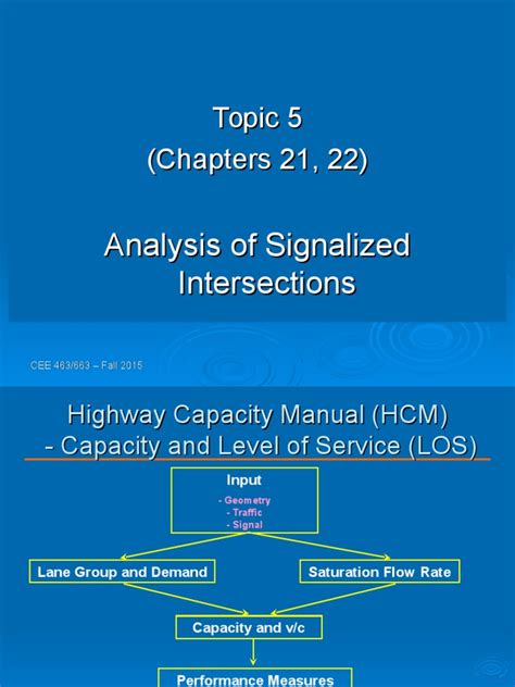 Topic 5 Analysis Signalized Intersection Pdf Land Transport