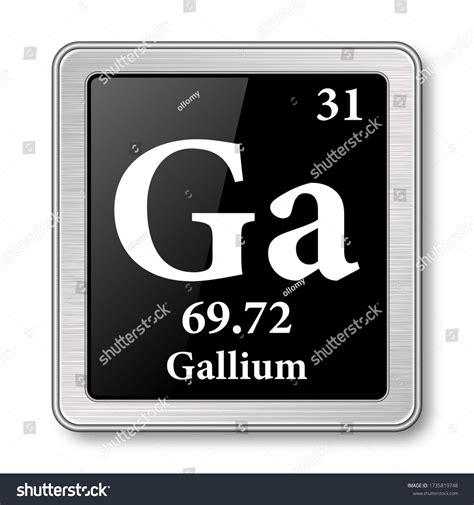 Gallium Element Symbol Gallium Material On The Periodic Table Stock