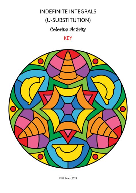 Calculus Indefinite Integrals U Substitution Color By Code Teacher Professional Development