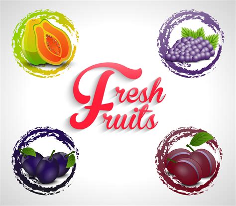 Fresh Fruits Iconsvector 6574471 Vector Art At Vecteezy