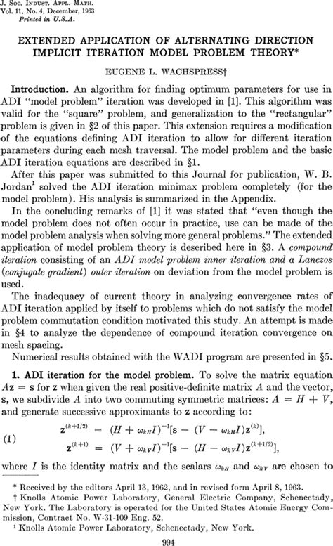 Extended Application Of Alternating Direction Implicit Iteration Model