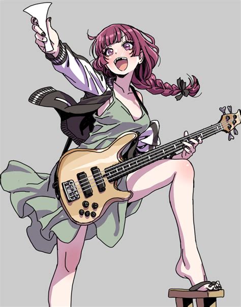 Safebooru 1girl Absurdres Barefoot Black Nails Blush Bocchi The Rock Braid Collarbone Dress