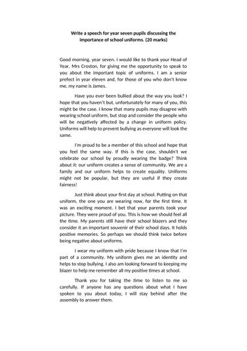 Gcse Speech Writing Teaching Resources