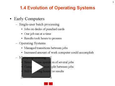 Evolution Of Operating Systems Presentation Free To View