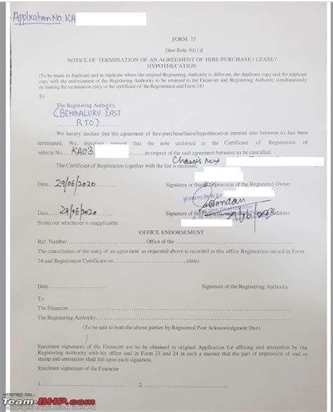 Article Rto Hypothecation Removal Process Step By Step Guide Page