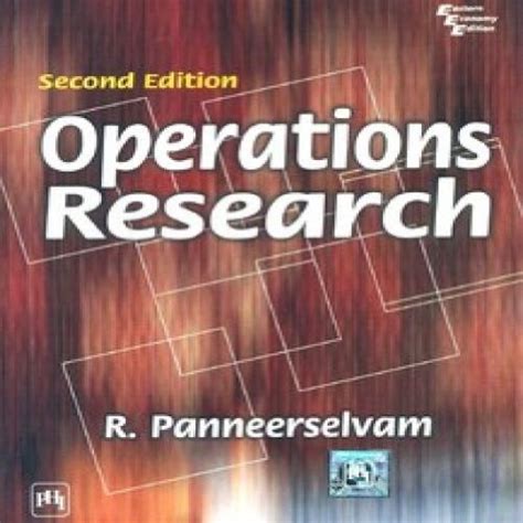 Operations Research By R Panneerselvam New Soft Cover Nd
