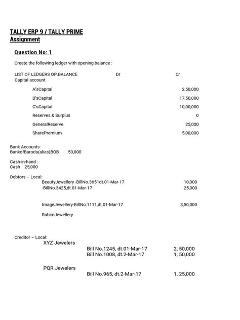 Tally Assignment Download Free Pdf Cheque Business