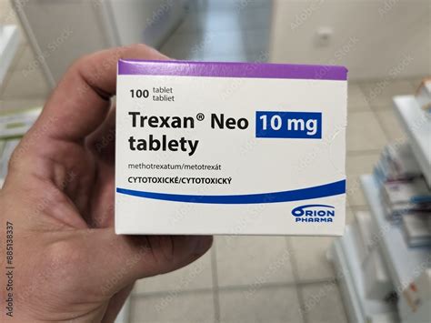 Prague Czech Republic July 10 2024 Trexan Box Of Medication With Methotrexate Active
