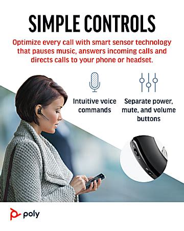 Plantronics Voyager Legend Wireless Bluetooth Over The Ear Headset Black Office Depot