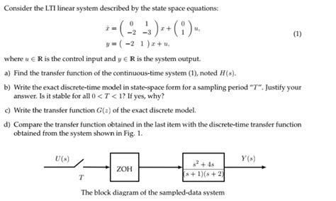 solved consider the lti linear system described by the state