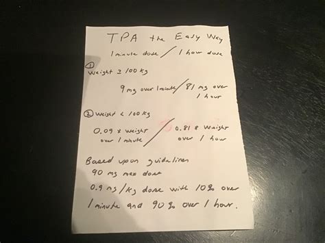 Dosing TPA Alteplase Made Simple