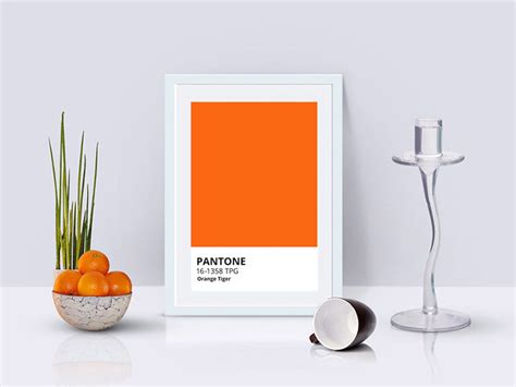 Pantone Color Orange Tiger Printable Wall Art Pantone Wall Etsy