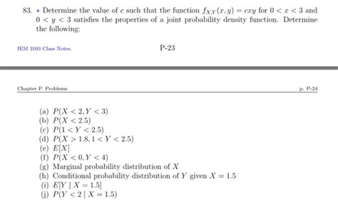 Solved 83 Determine The Value Of C Such That The Function