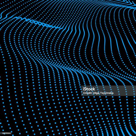 파티클의 추상적 디지털 물결 미래지향적 인 포인트 웨이브 기술 배경 벡터 벡터 일러스트레이션 바둑판에 대한 스톡 벡터 아트 및 기타 이미지 Istock