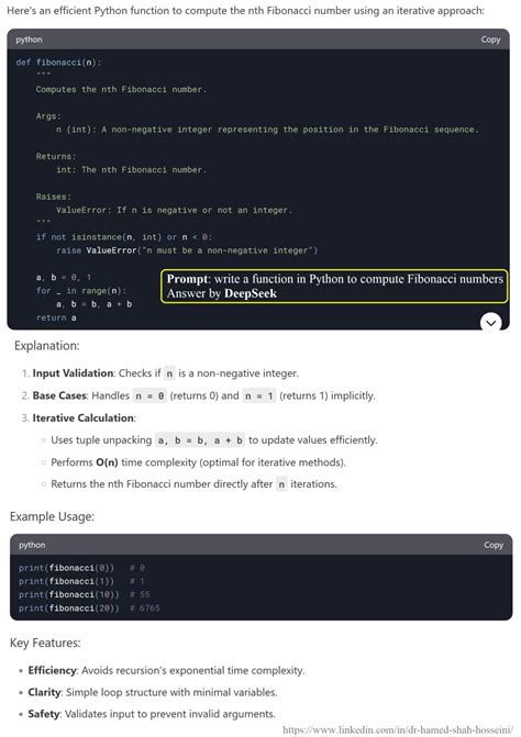 deepseek programming fibonacci python hamed shah hosseini