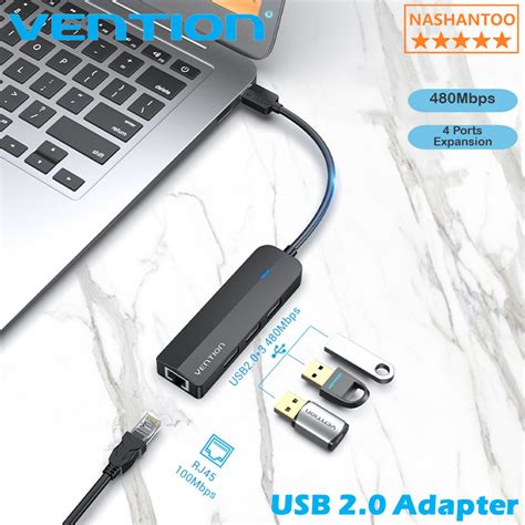Vention Port USB Hub With M Ethernet Adapter Ports Extension Mbps M CHPBB