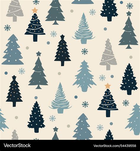 Seamless Christmas Tree Pattern Royalty Free Vector Image