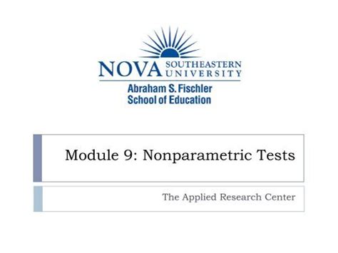 Module 9 Nonparametric Tests Pdf 1