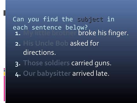 Subject And Predicate Ppt