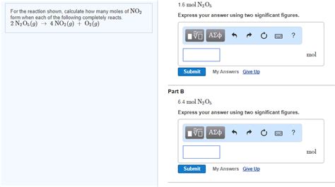 solved for the reaction shown calculate how many moles of