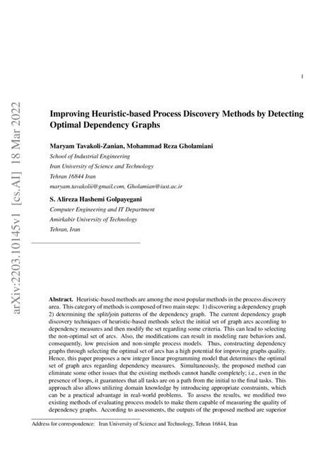 improving heuristic based process discovery methods by detecting optimal dependency graphs deepai