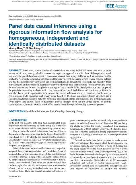 pdf panel data causal inference using a rigorous information flow