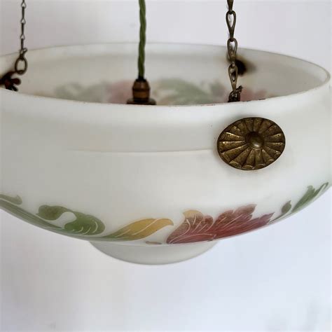 French Floral Glass Diffuser Shade The Hoarde Vintage